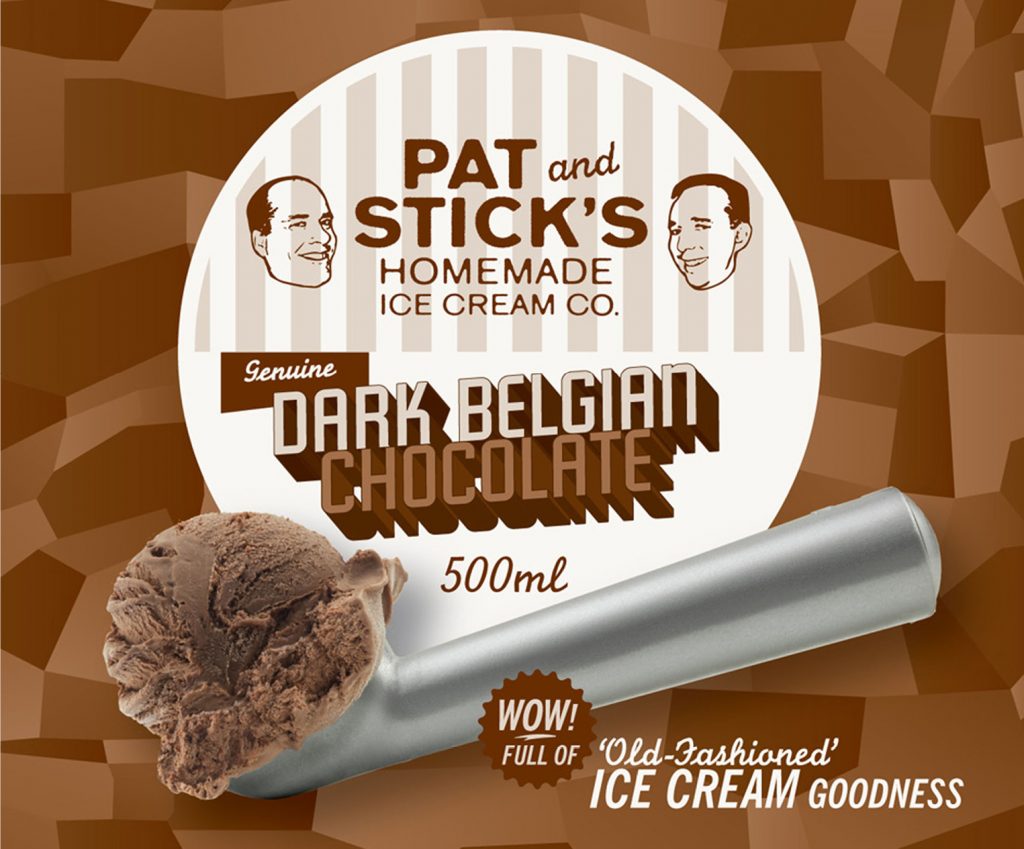 Pat and Stick's Ice Cream Co brand identity and website - The Offices